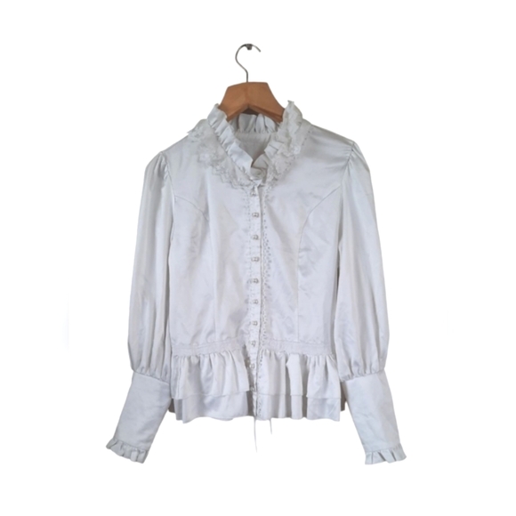 Vintage | Tops | Vintage Frilly Victorian Corset Inspired Top | Poshmark